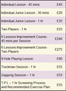 2022 Latest Golf Lesson Prices in Dorset with Kelly Bridges