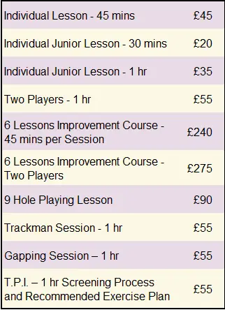 2022 Latest Golf Lesson Prices in Dorset with Kelly Bridges